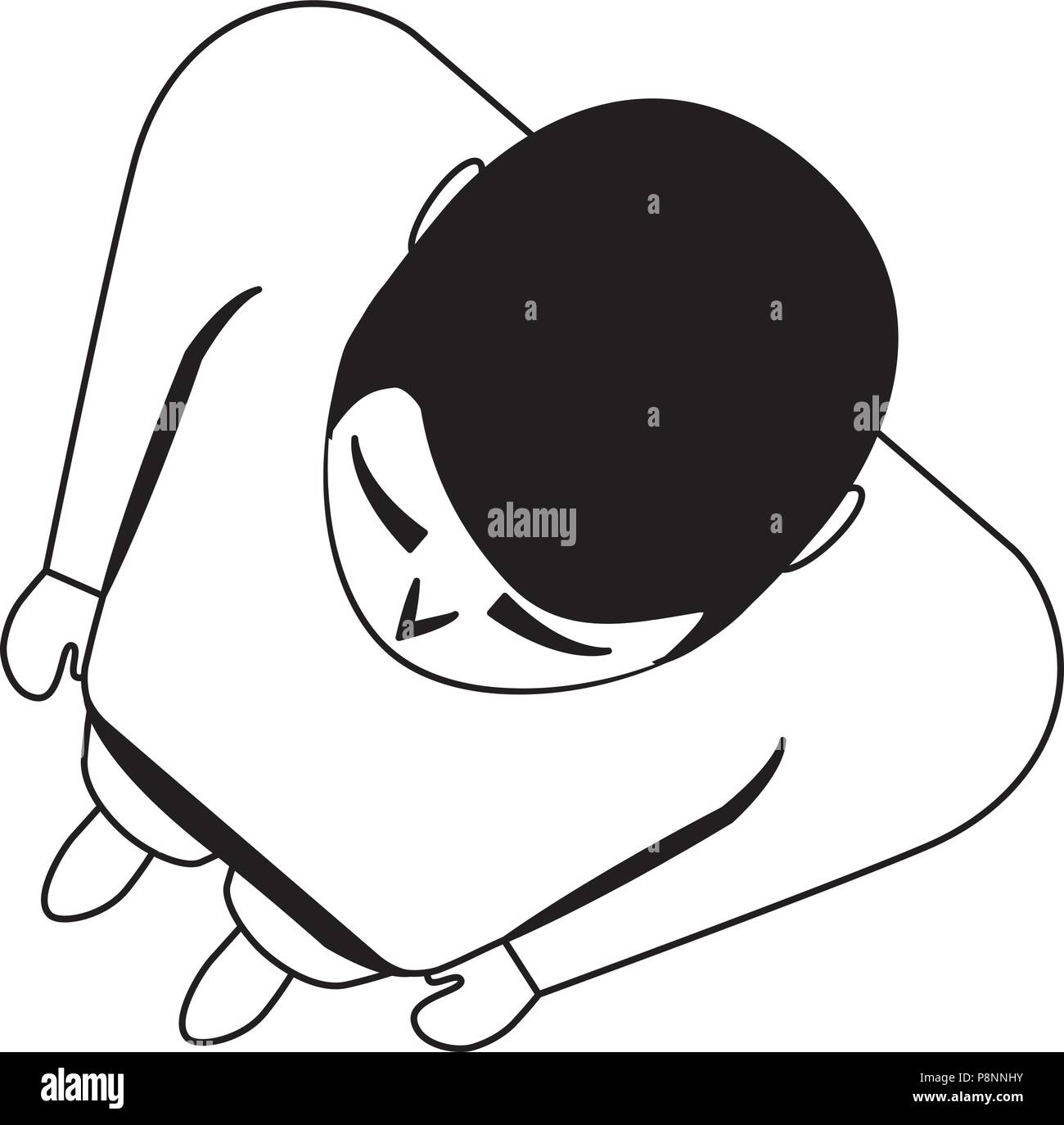top view man character in swimsuit vector illustration Stock Vector ...