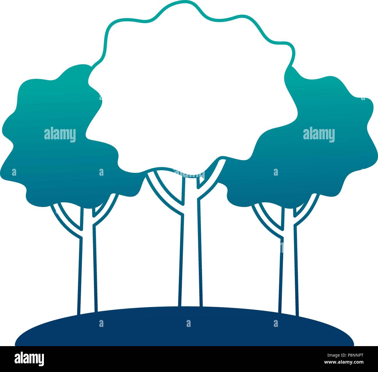 natural three tree foliage forest image vector illustration Stock ...