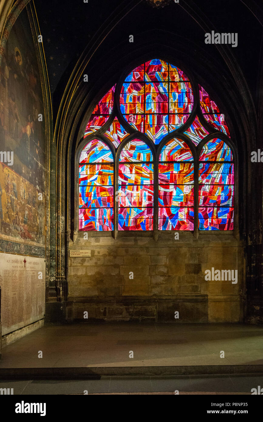 A modern stained glass window by Jean René Bazaine,inspired by the 7 ...