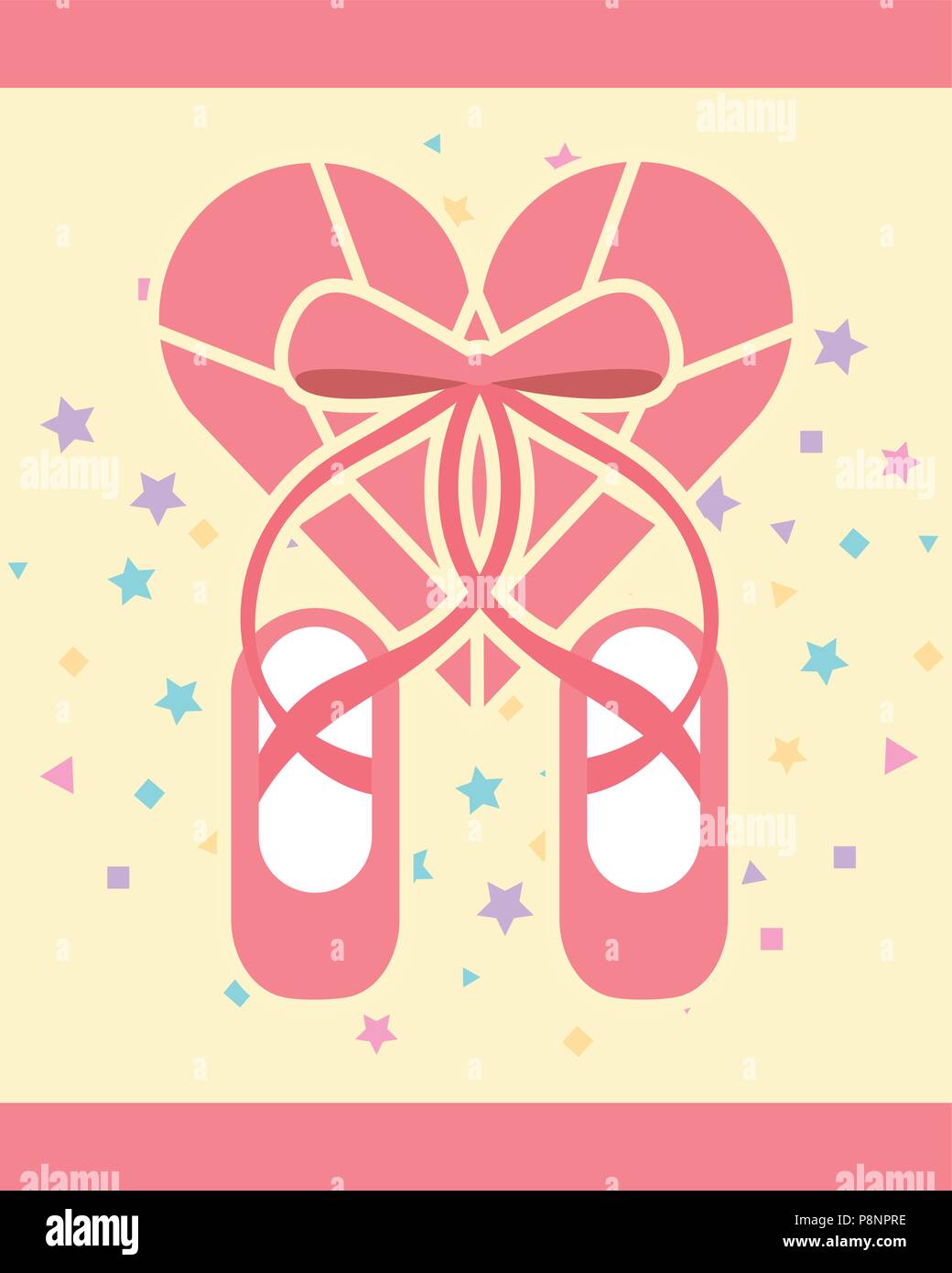 pink ballet pointe shoes diamond shape heart vector illustration Stock ...