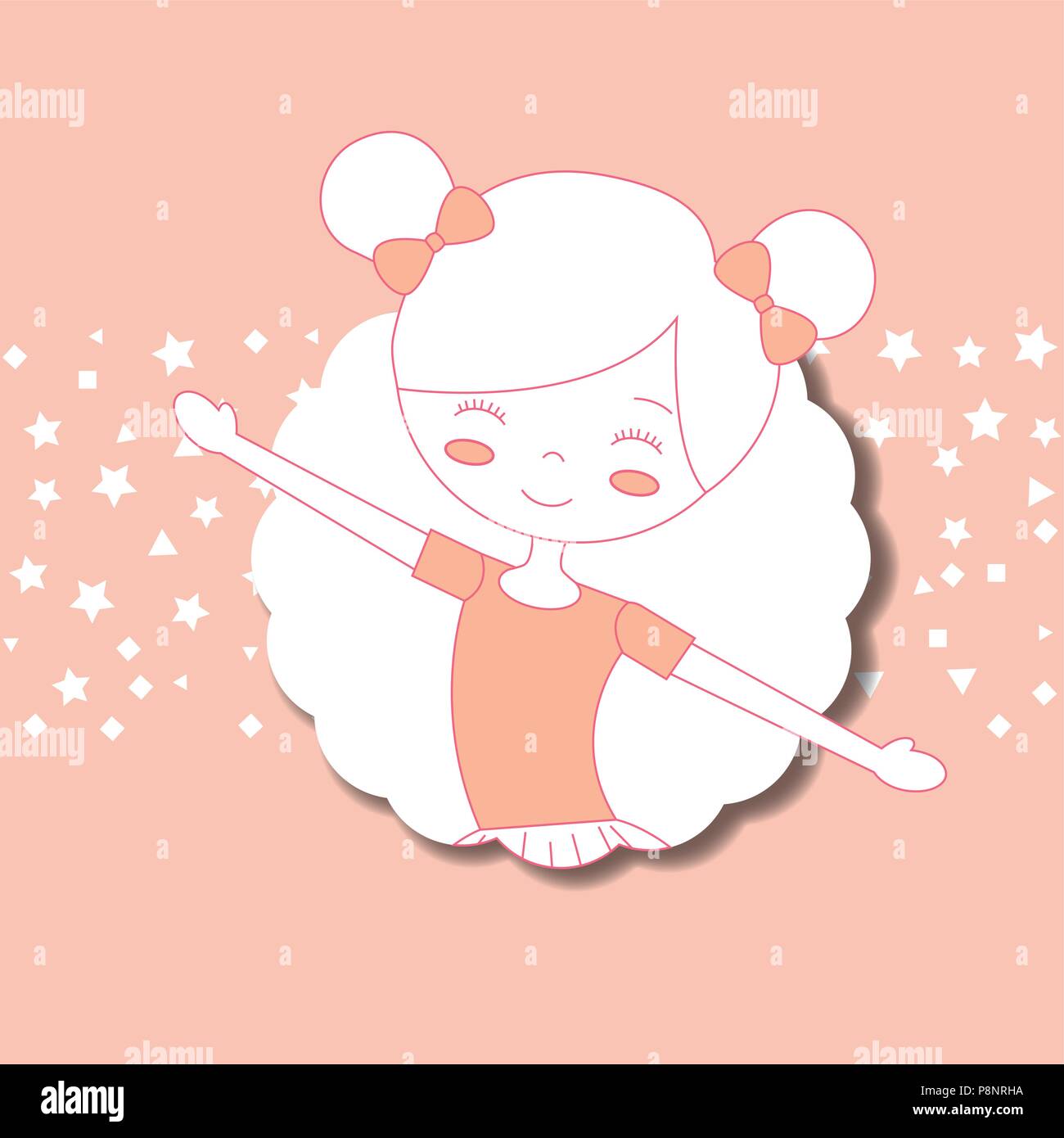 beautiful ballerina ballet portrait character Stock Vector Image & Art ...