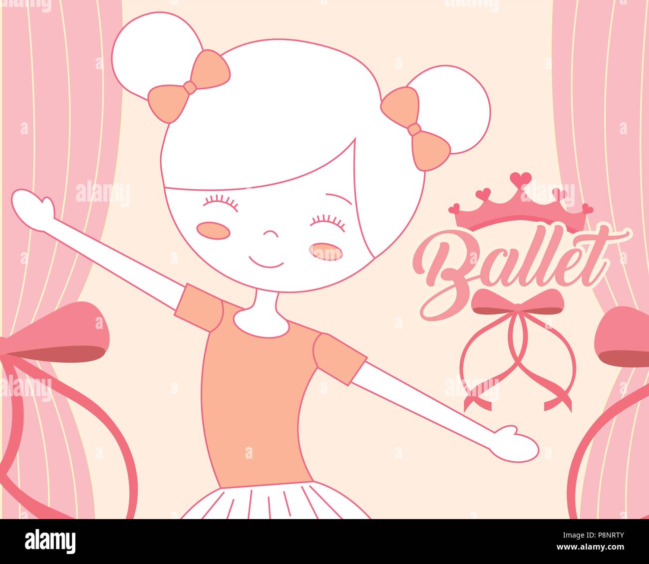 beautiful ballerina ballet character smiling Stock Vector Image & Art ...