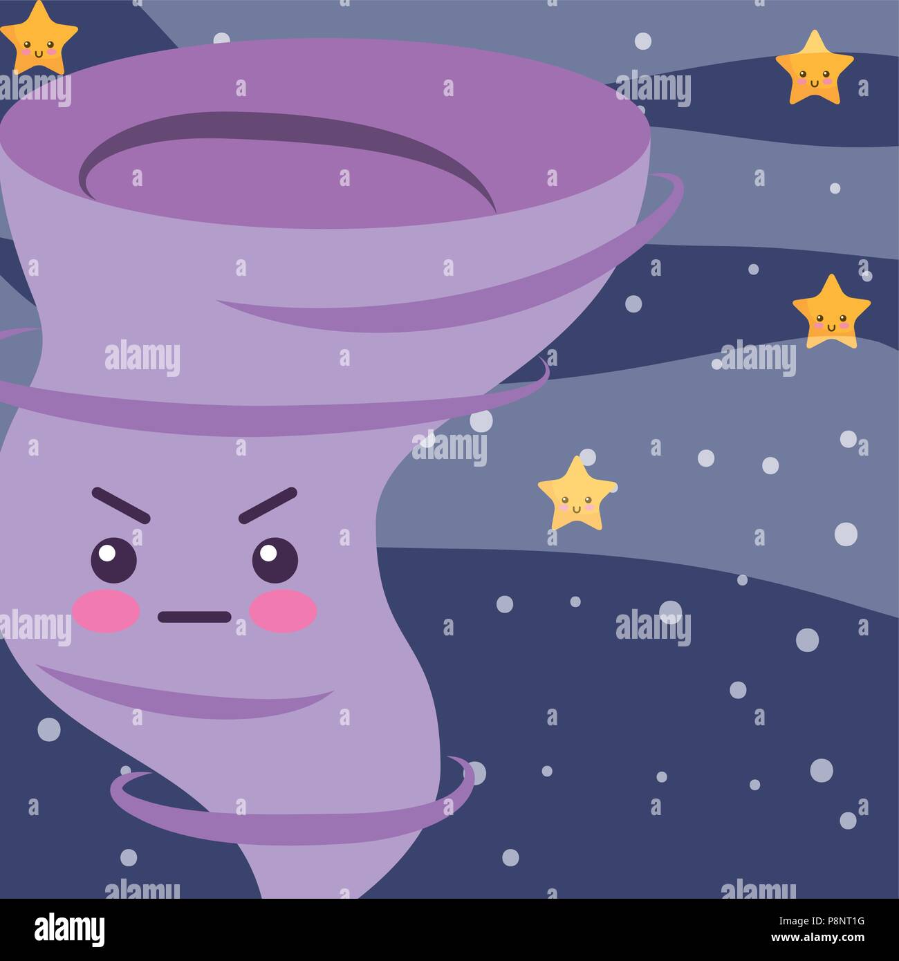 kawaii angry twister cartoon weather vector illustration Stock Vector ...
