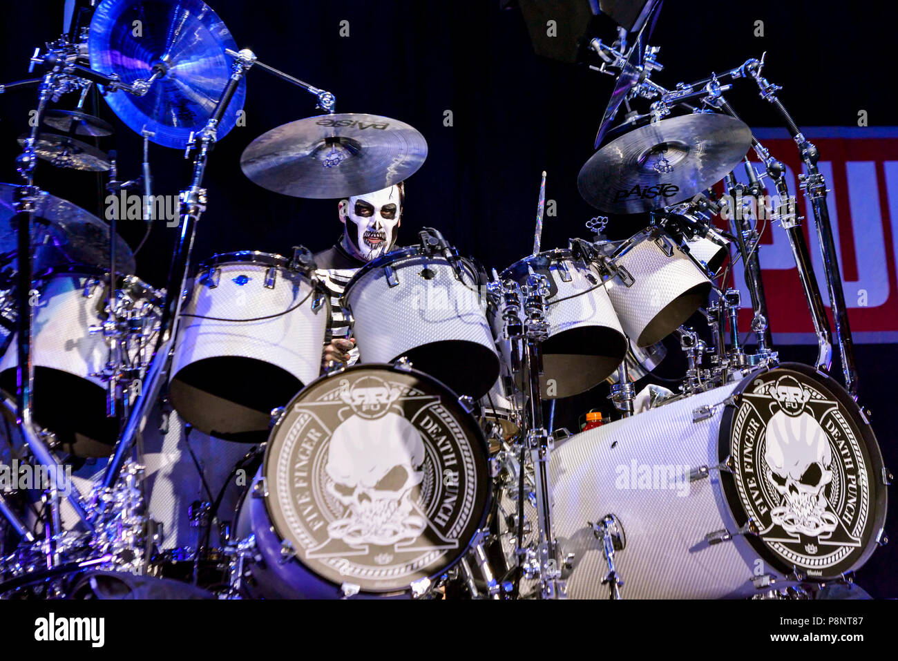 Jeremy Spencer White Drum Kit