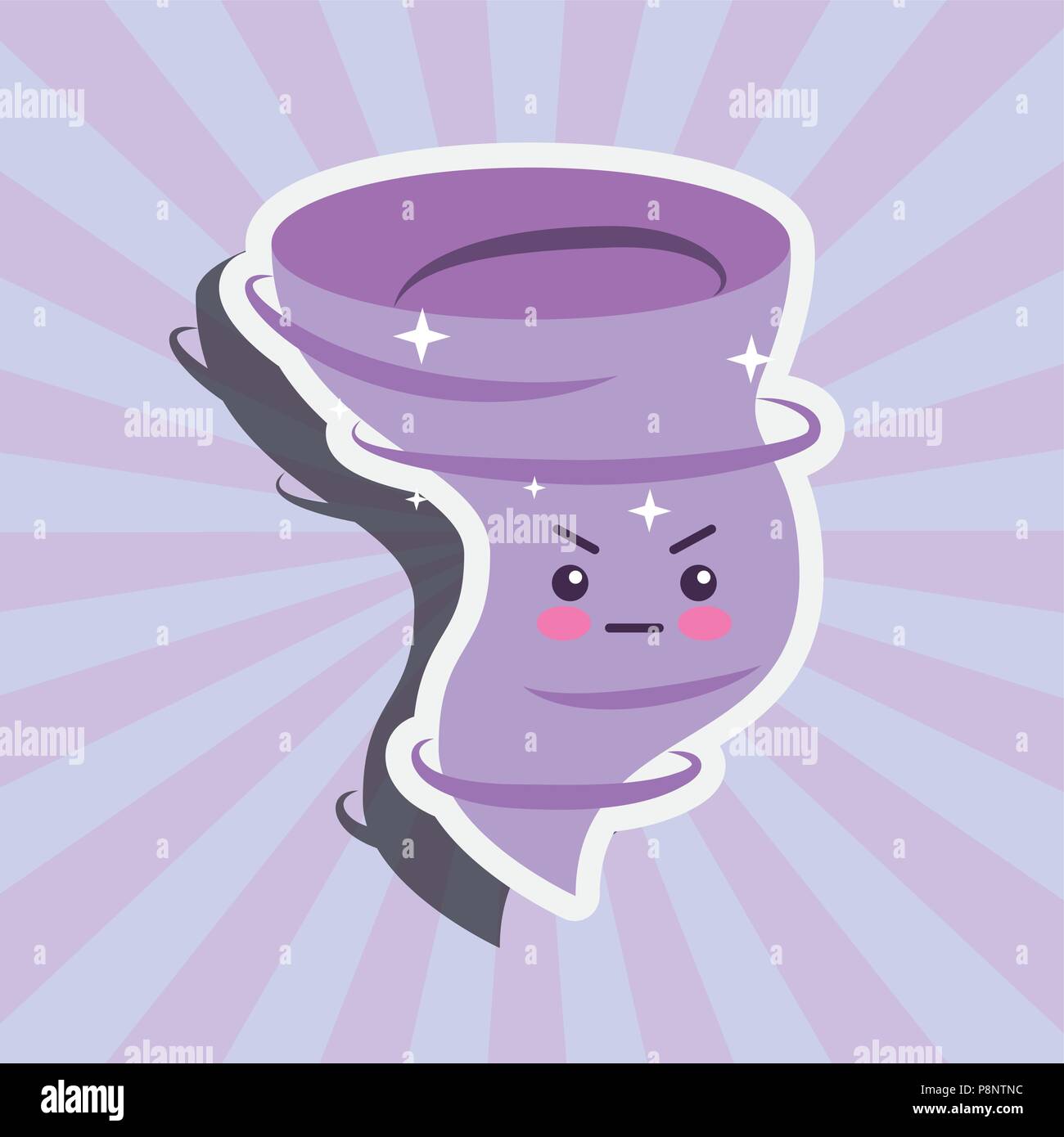 kawaii twister angry cartoon weather vector illustration Stock Vector ...