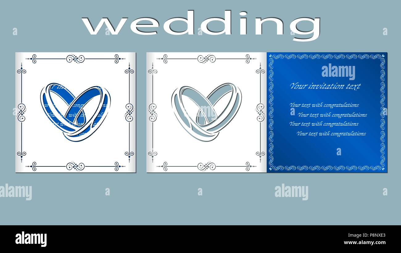 Inscription - wedding. Rings, vector, illustration, laser cut. Ring ...