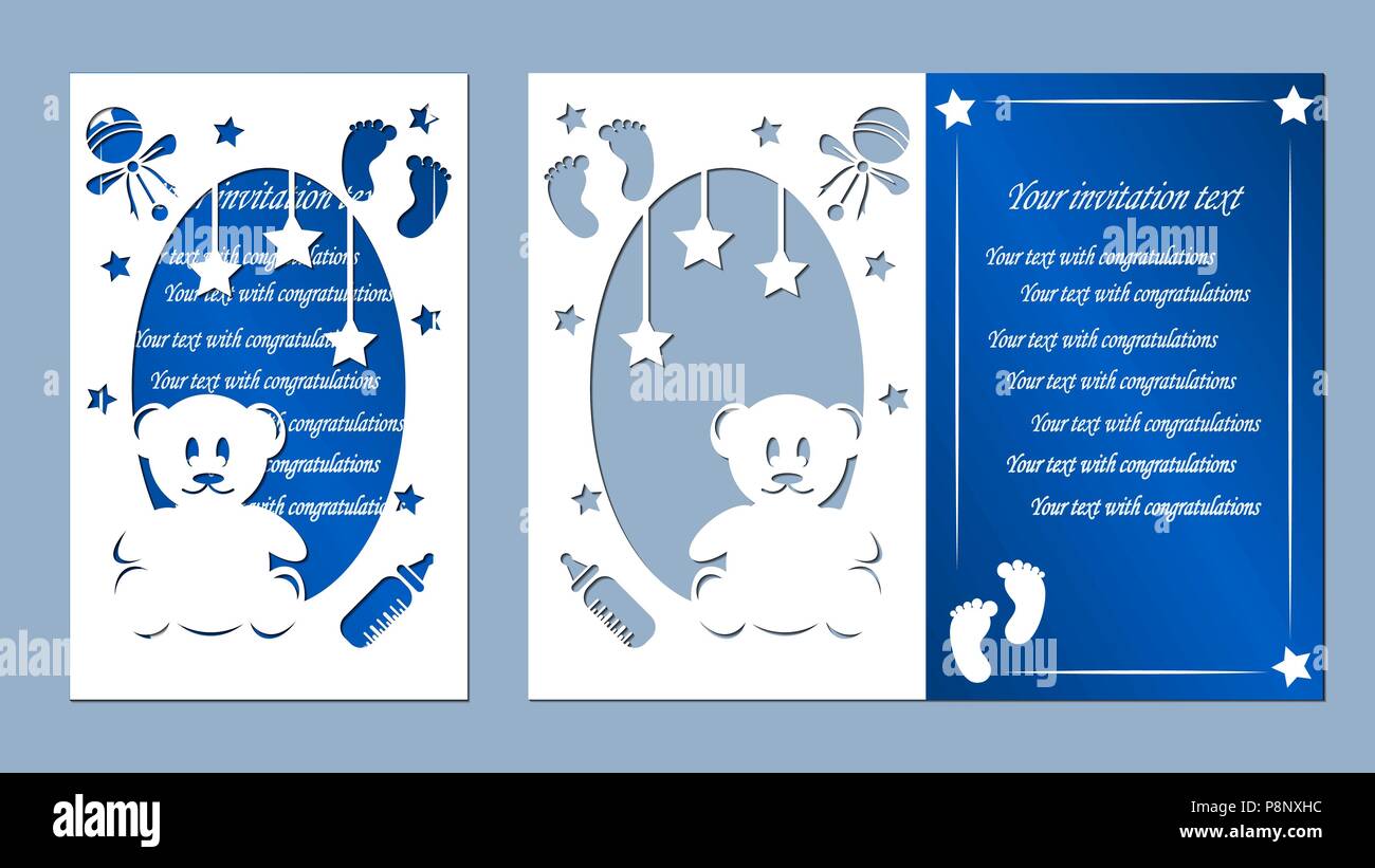 laser cutting, children's traces, bear cub, star, pacifier, toy, blue ...