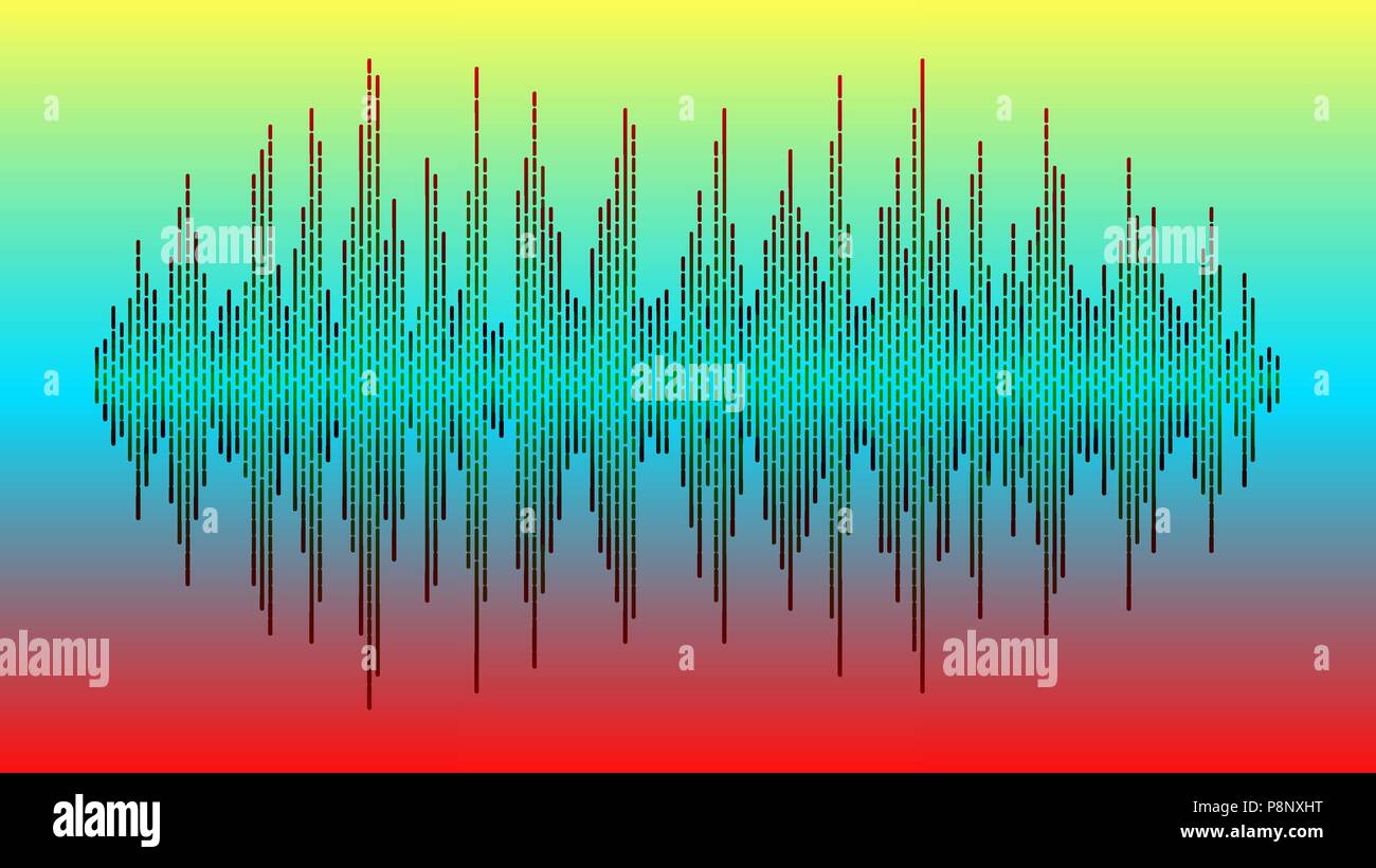 Vector background music wave balance chart cube yellow blue red Stock ...