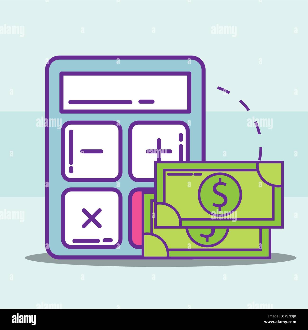 financial calculator banknote money commerce buy online vector ...