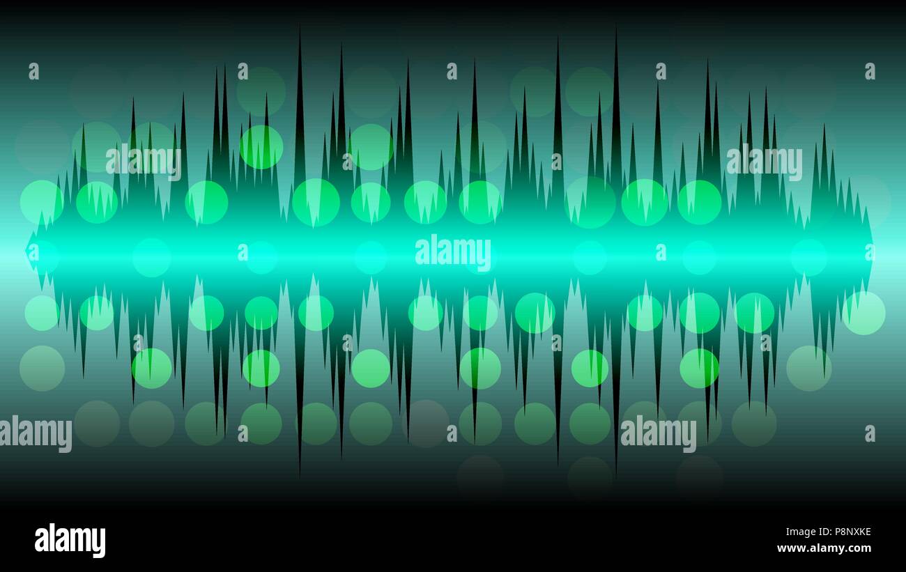 Vector background gradient circle musical wave balance green color ...