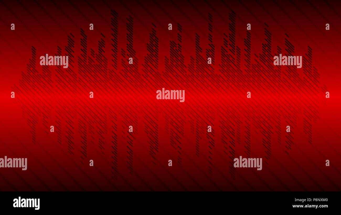 Vector background gradient band musical wave balance red black Stock ...