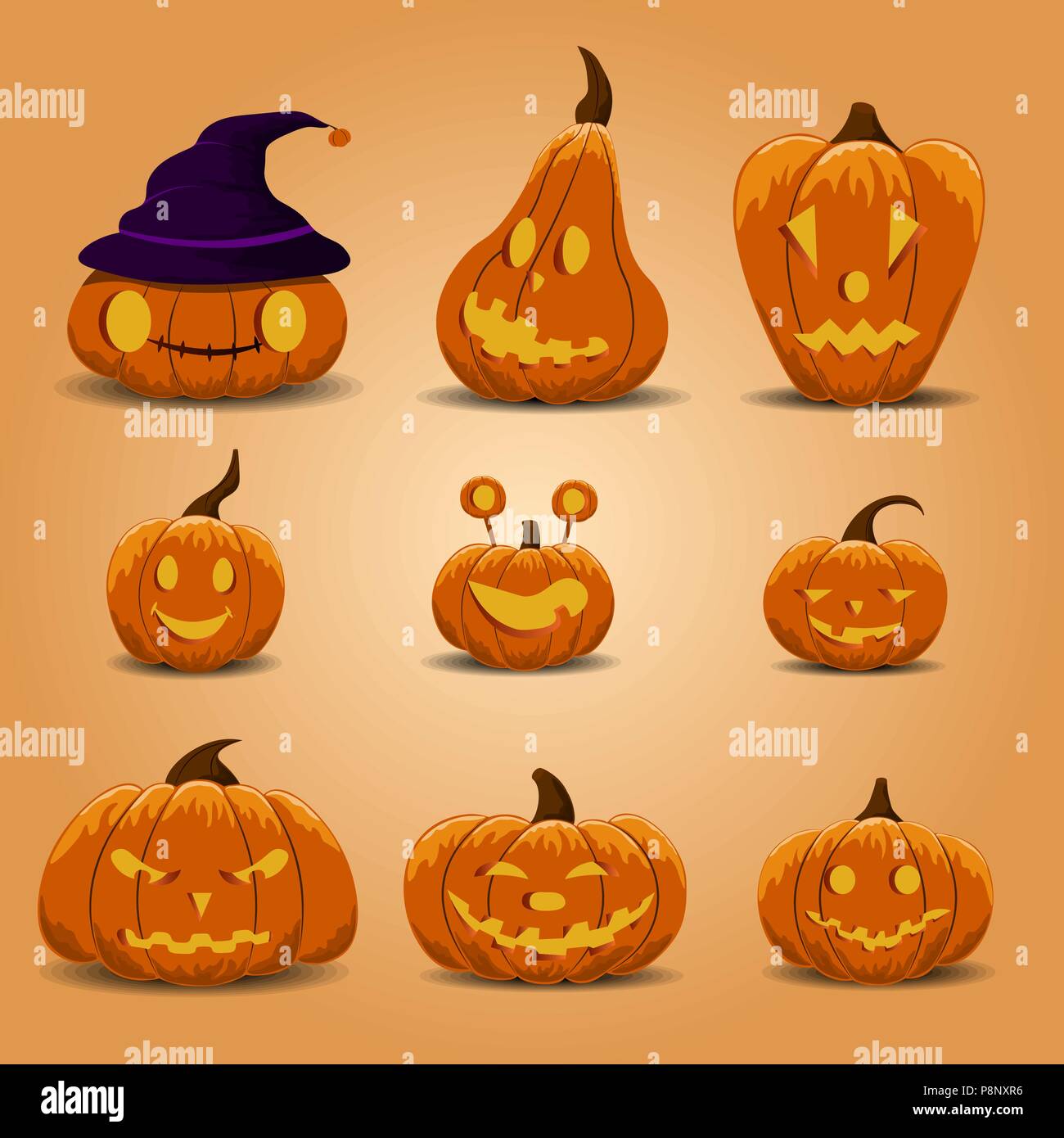funny and scary pumpkin for Halloween Stock Vector Image & Art - Alamy