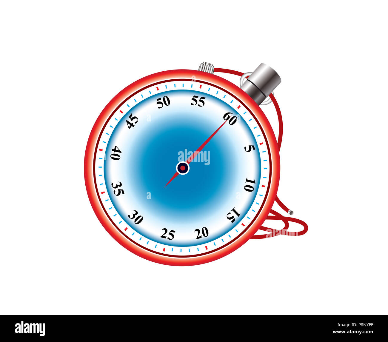 Red color stopwatch on white background Stock Photo - Alamy