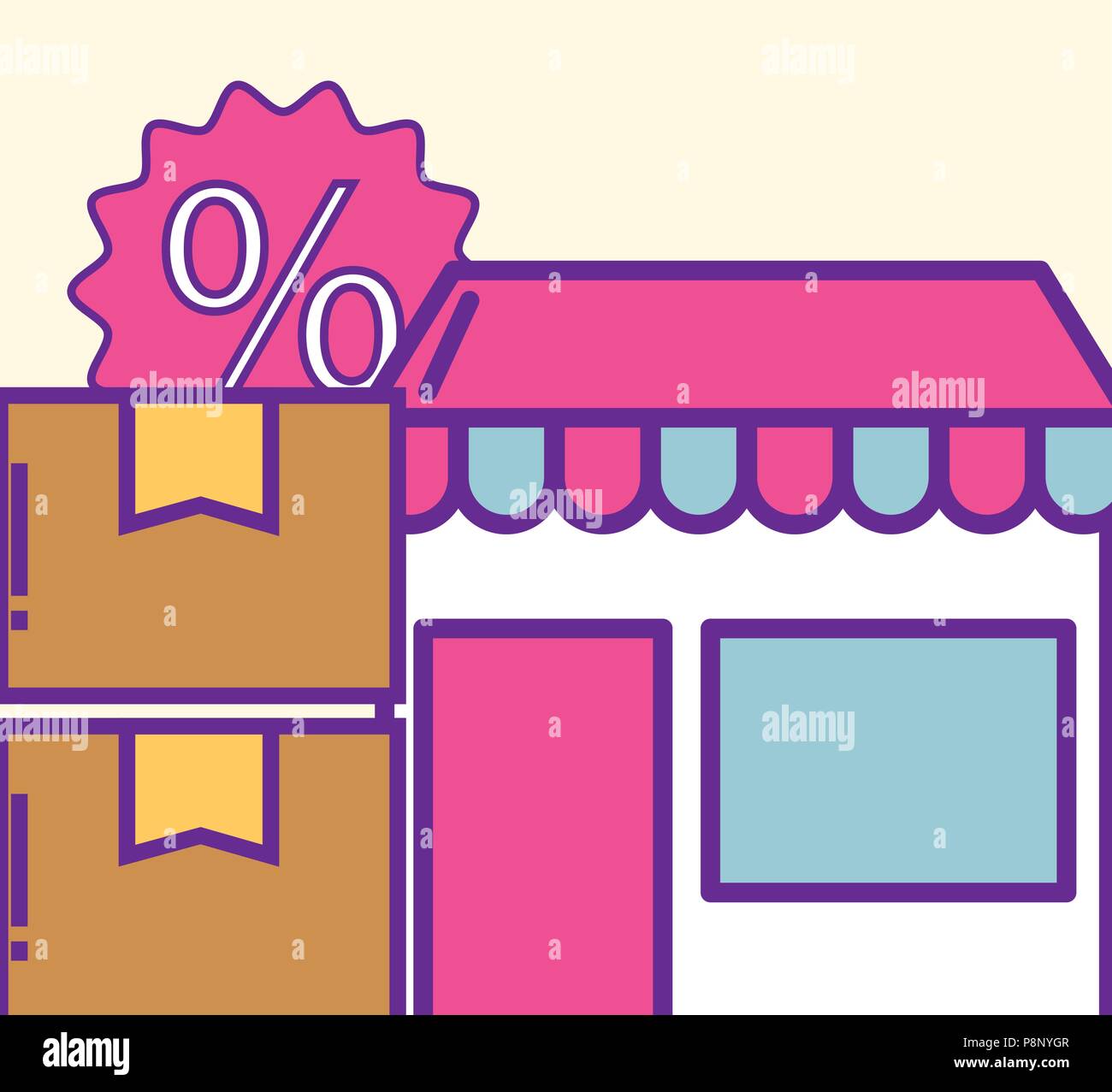 market packages percent discount buy online vector illustration Stock ...