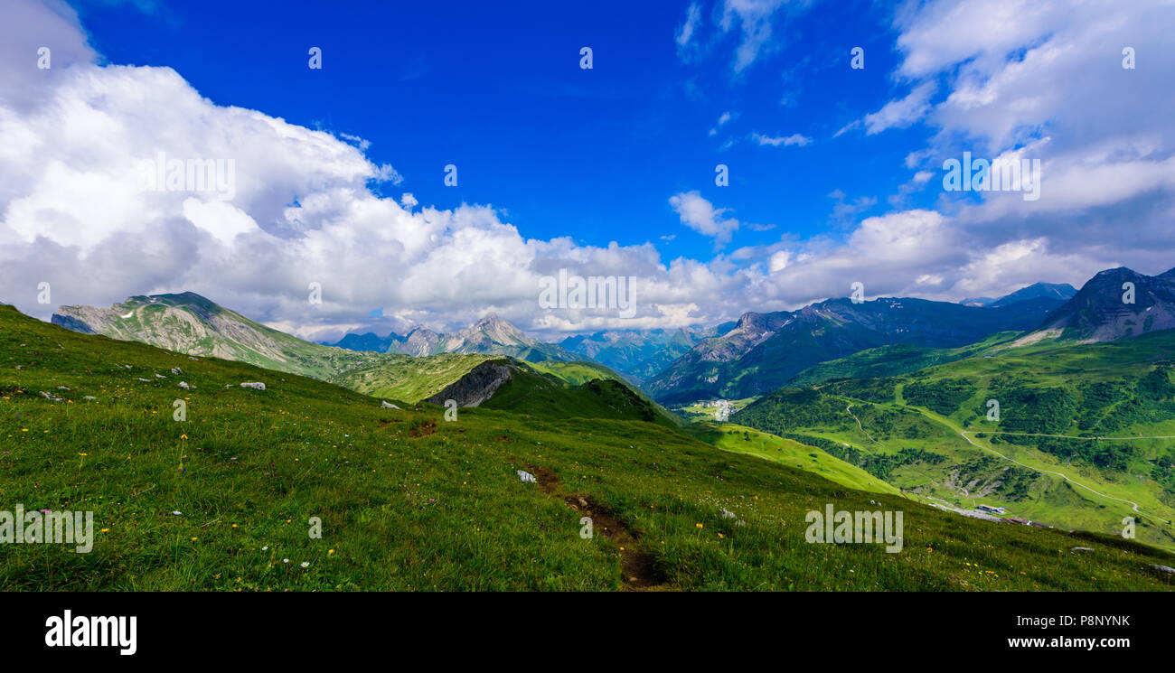 Mountain Scenery in the Alps of Austria - Hiking in the highland of ...