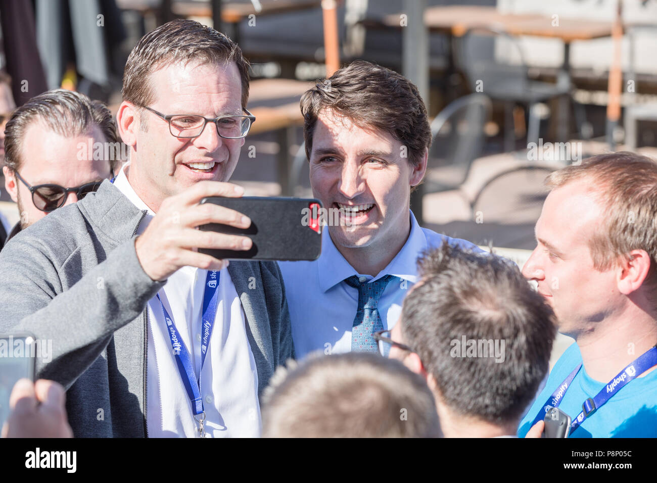 MAY 24, 2018 - TORONTO, CANADA - CANADIAN PRIME MINISTER JUSTIN TRUDEAU ...