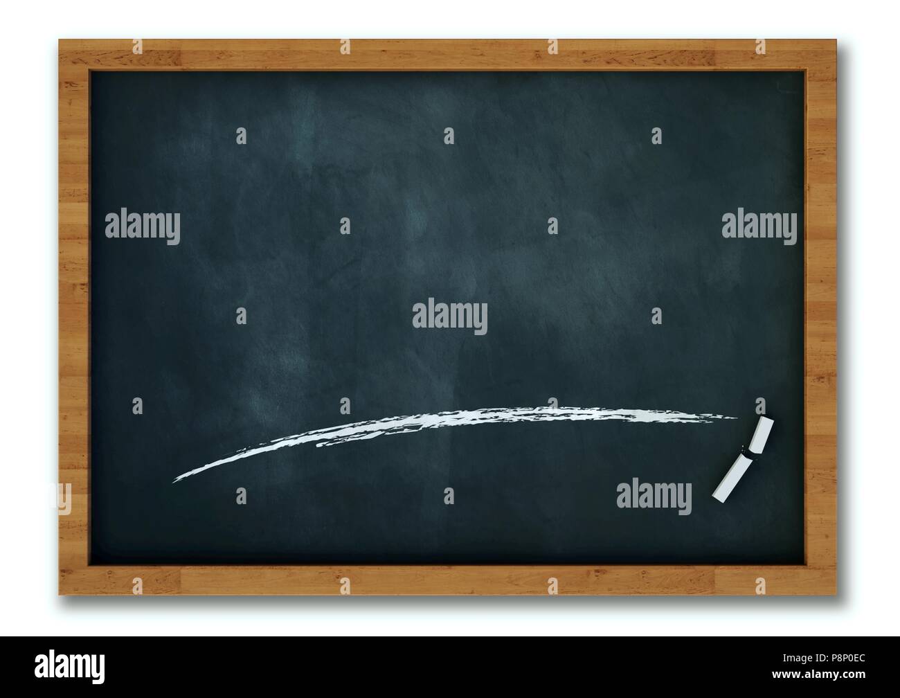 Empty blank green chalkboard with wooden frame with white chalk Stock ...
