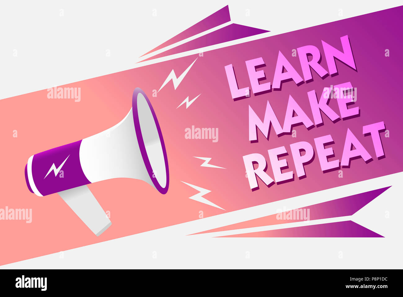 Writing note showing Learn Make Repeat. Business photo showcasing Once ...