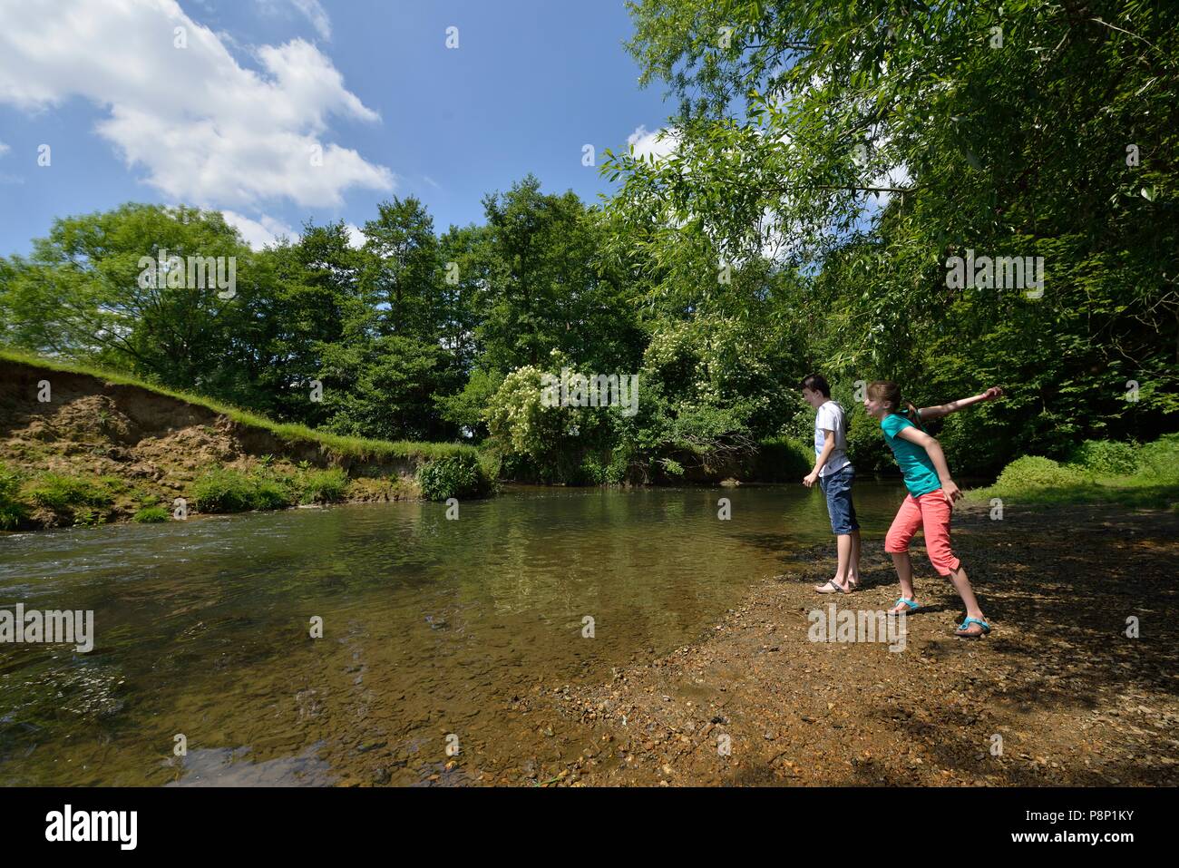 Children playing by river hi-res stock photography and images - Alamy