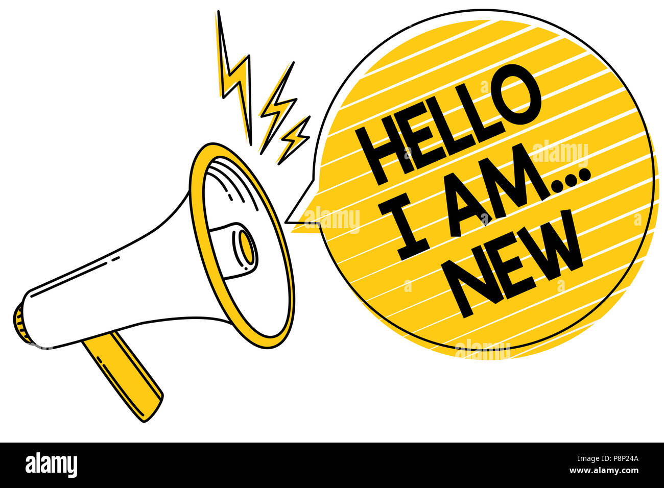 Handwriting text Hello I Am... New. Concept meaning Introduce yourself ...