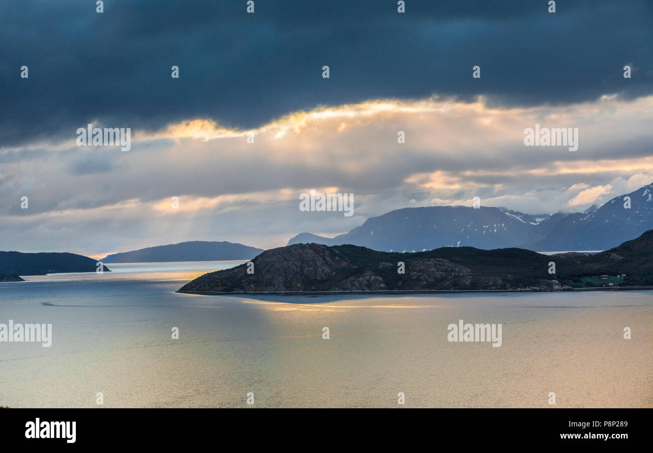 Fjord in Northern Norway in spring around midnight Stock Photo - Alamy