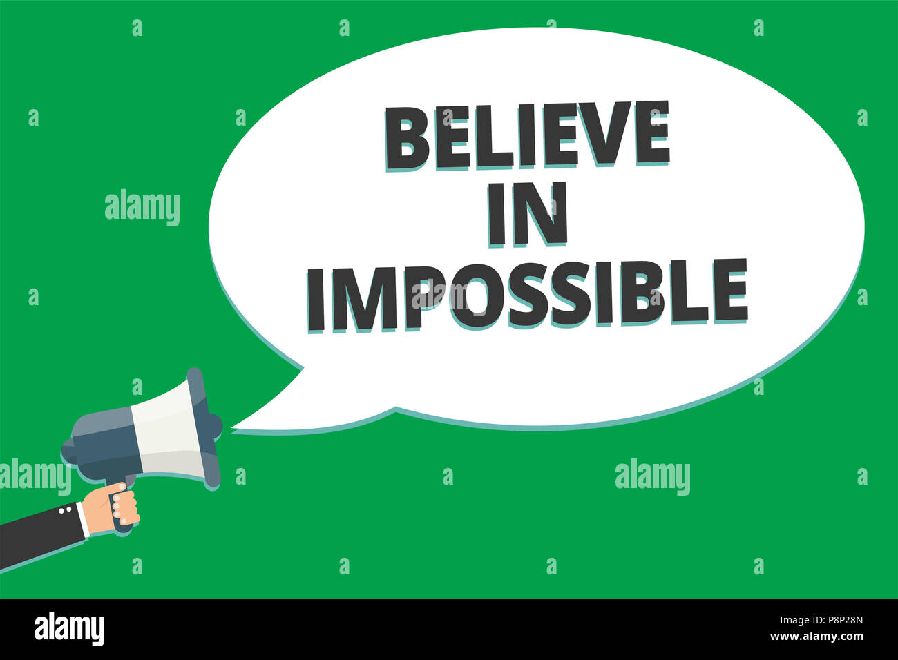 Handwriting text Believe In Impossible. Concept meaning You can do it ...