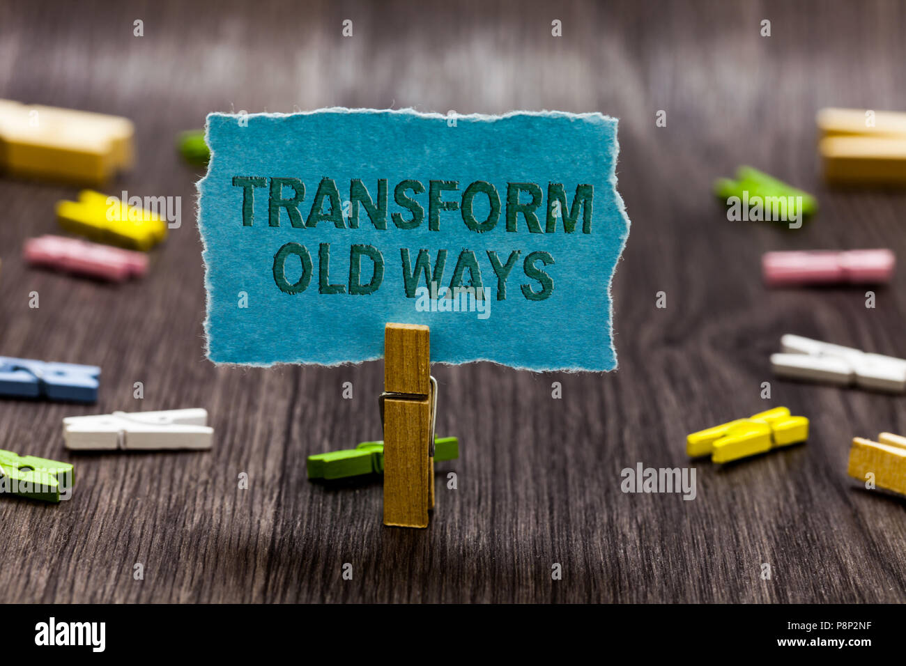 Text sign showing Transform Old Ways. Conceptual photo replace it with ...