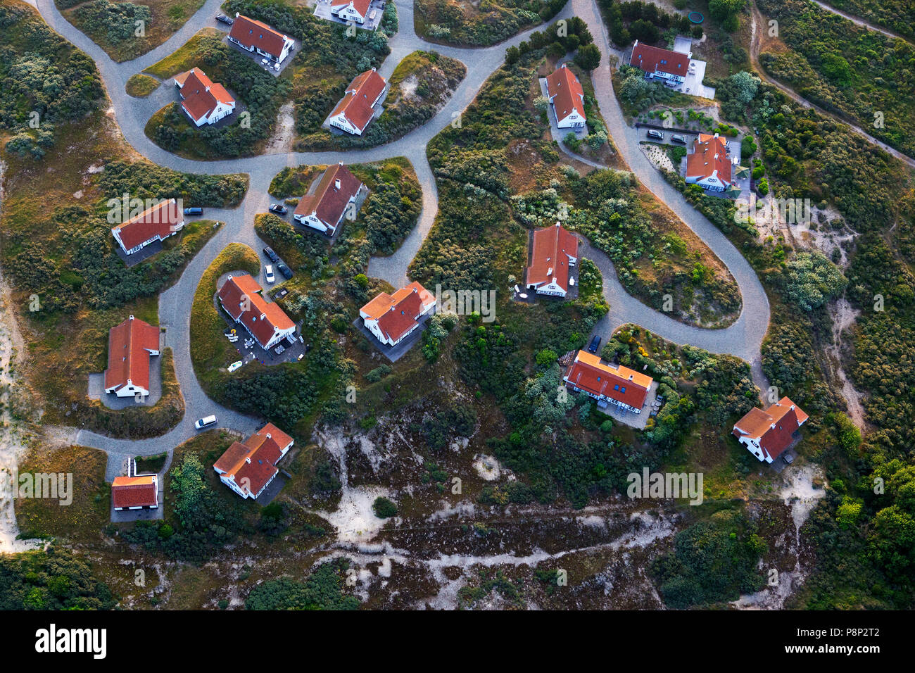 aerial of buildings in the dunes Stock Photo - Alamy