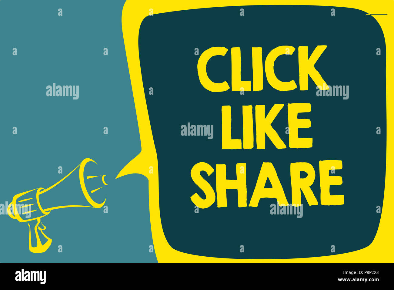 Conceptual hand writing showing Click Like Share. Business photo ...