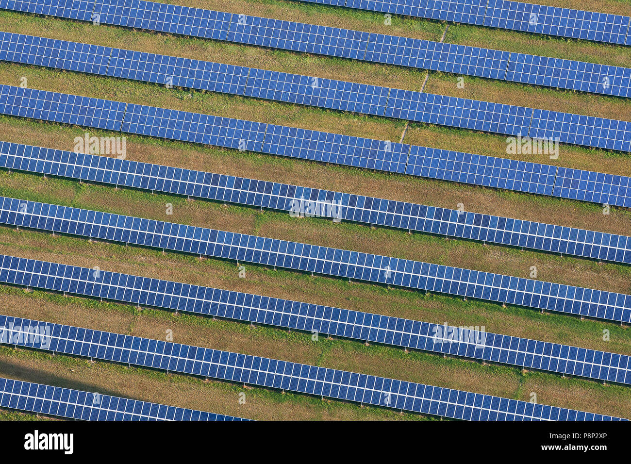 Aerial of solar panels Stock Photo - Alamy