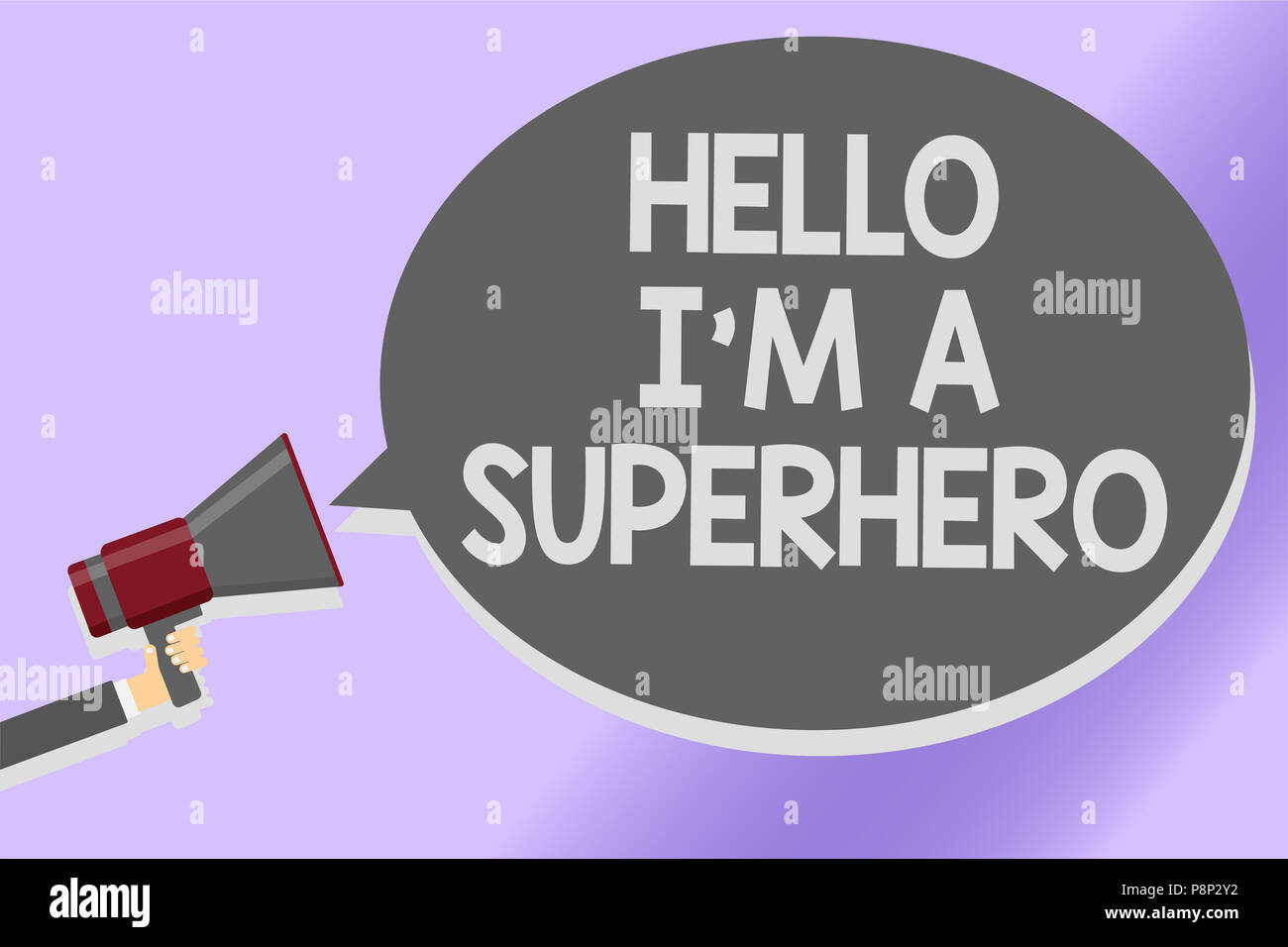Writing note showing Hello I am A Superhero. Business photo showcasing ...