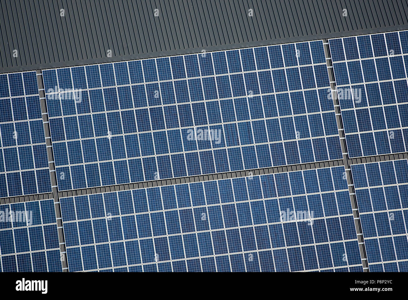 Aerial of solar panels Stock Photo - Alamy