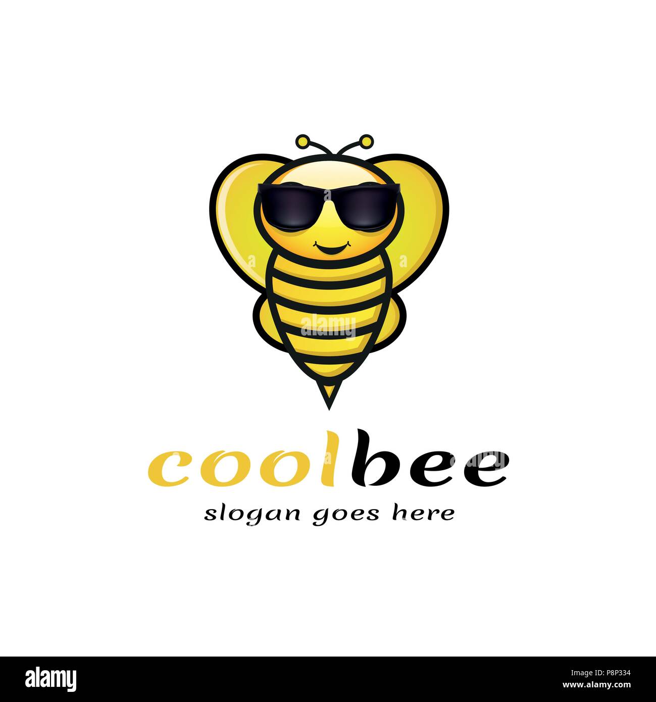 Cool Bee Logo Stock Vector Image & Art - Alamy