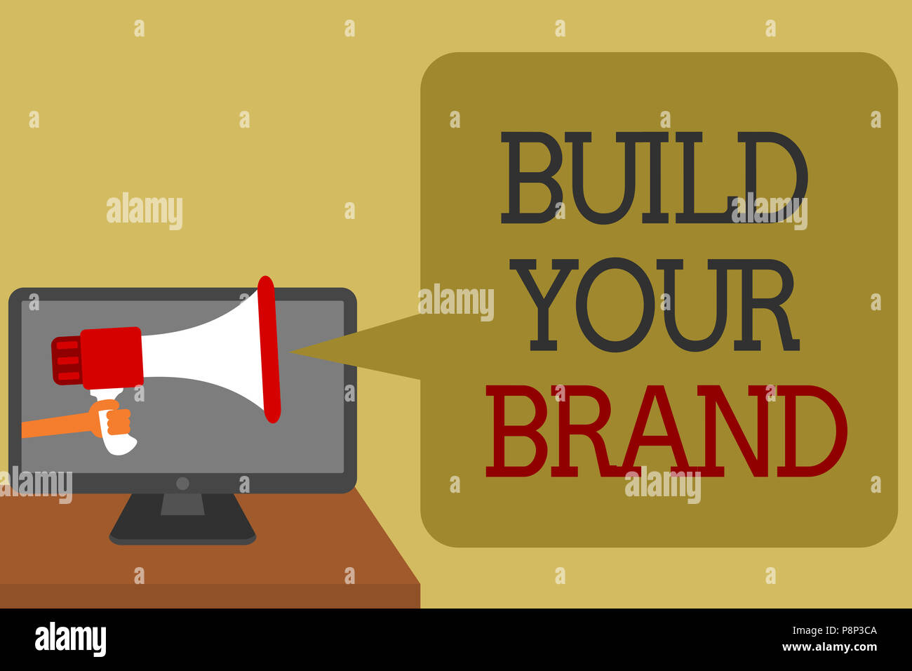 Text sign showing Build Your Brand. Conceptual photo Make a commercial ...