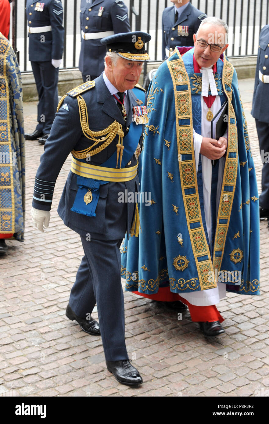Charles, Prince of Wales at the RAF centenary ceremony held at ...