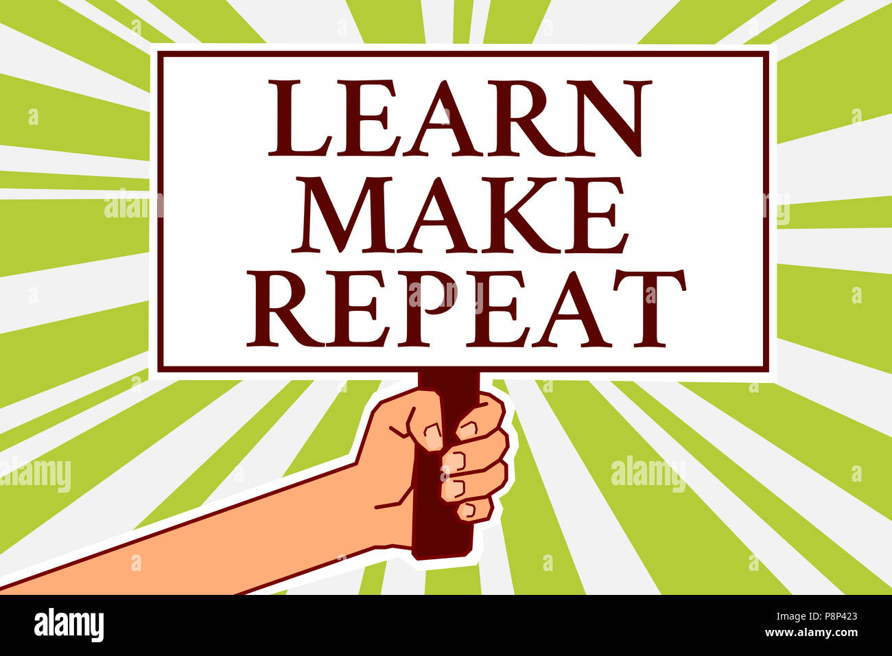 Word writing text Learn Make Repeat. Business concept for Once you do ...