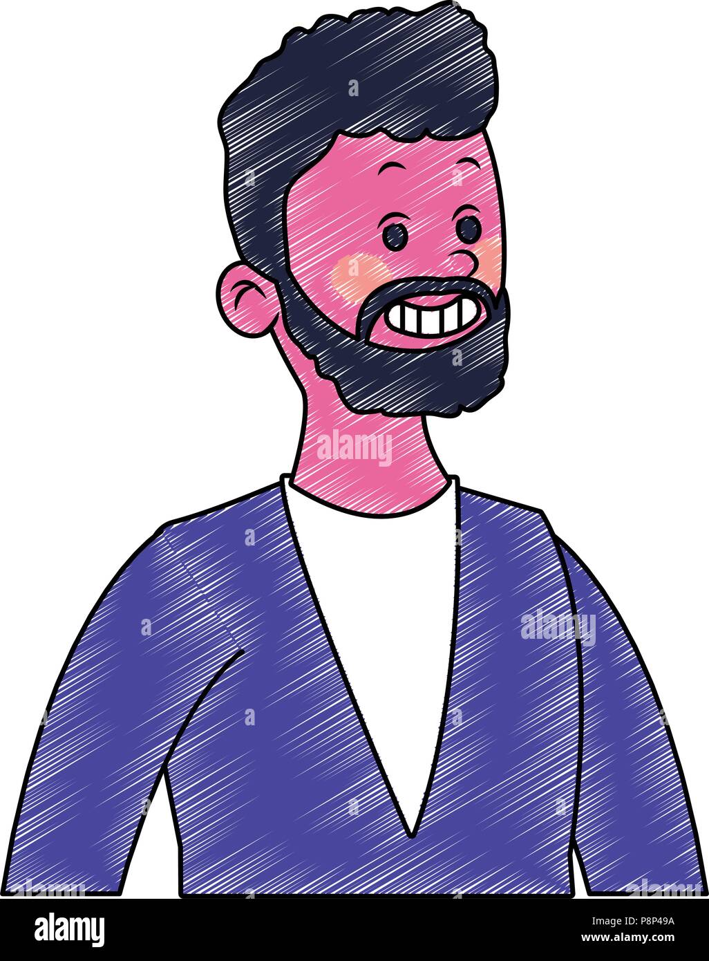 Executive businessman cartoon scribble pop colors Stock Vector Image ...