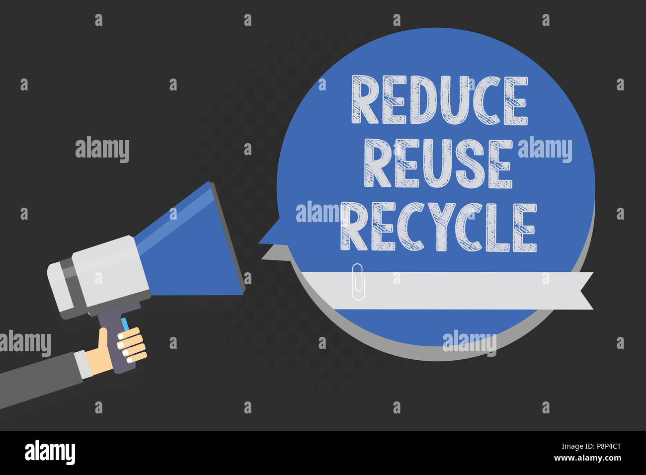 Handwriting text writing Reduce Reuse Recycle. Concept meaning ways can ...