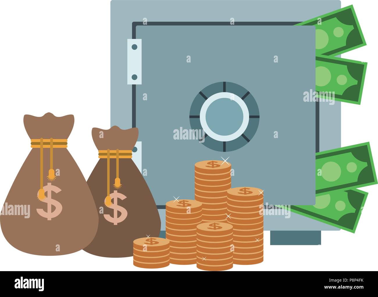 Inside bank vault Stock Vector Images - Alamy