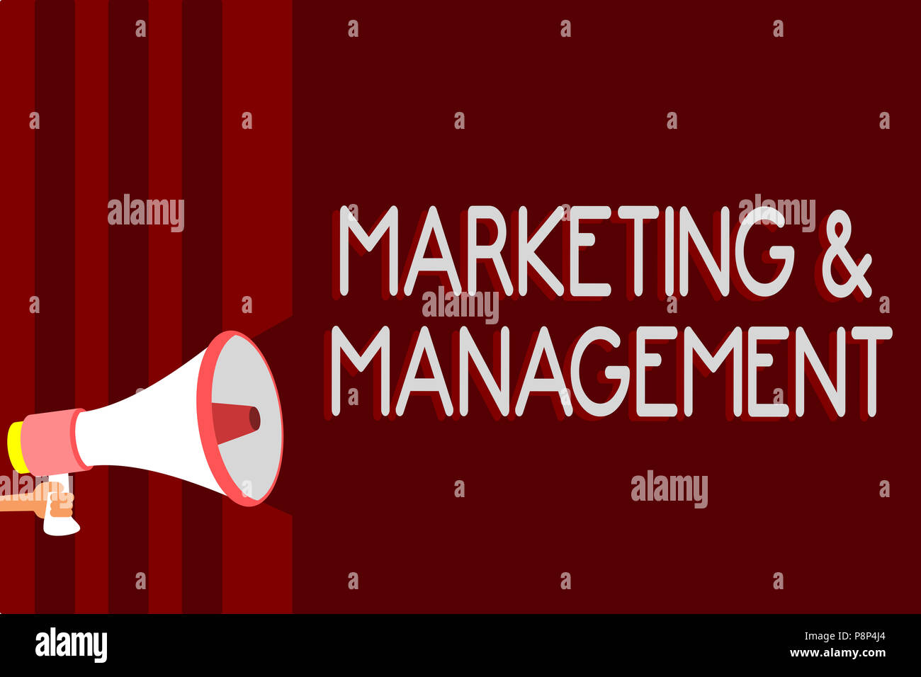 Handwriting text Marketing and Management. Concept meaning process of ...