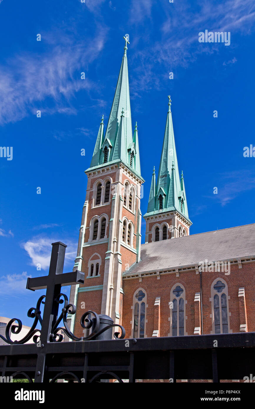 A beautiful church building with twin spires Stock Photo - Alamy