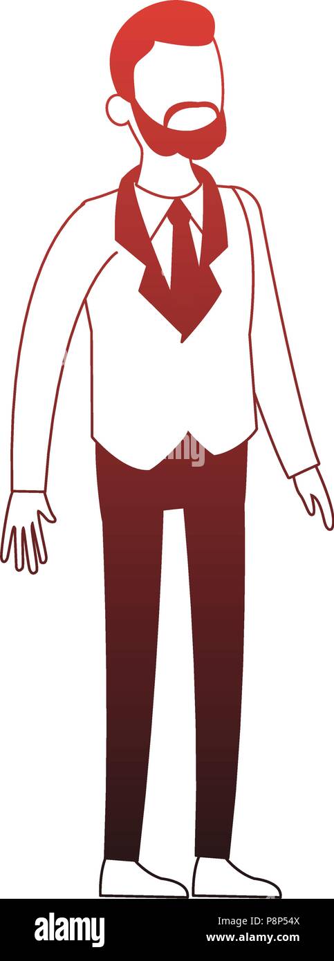 Executive businessman cartoon faceless red lines Stock Vector Image ...