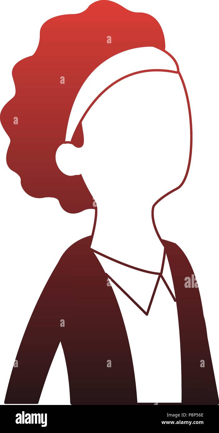 Executive business woman cartoon faceless red lines Stock Vector Image ...