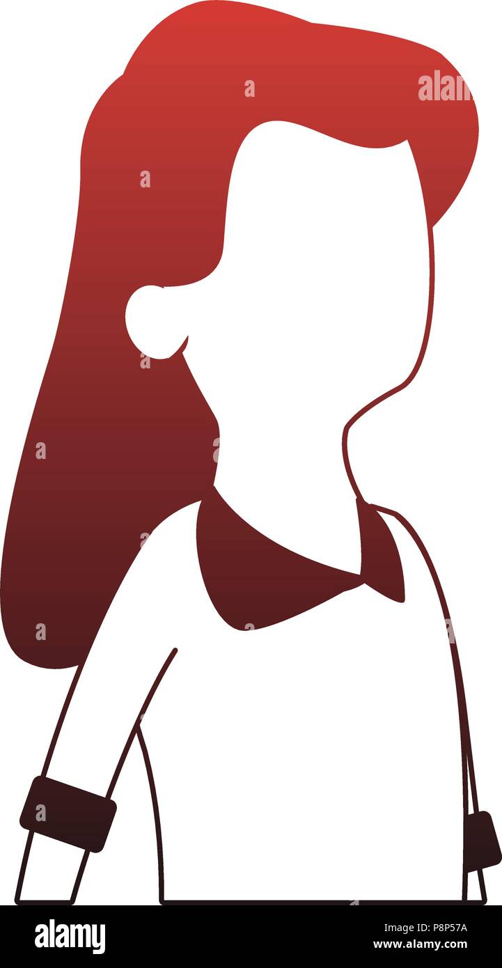 Executive business woman cartoon faceless red lines Stock Vector Image ...