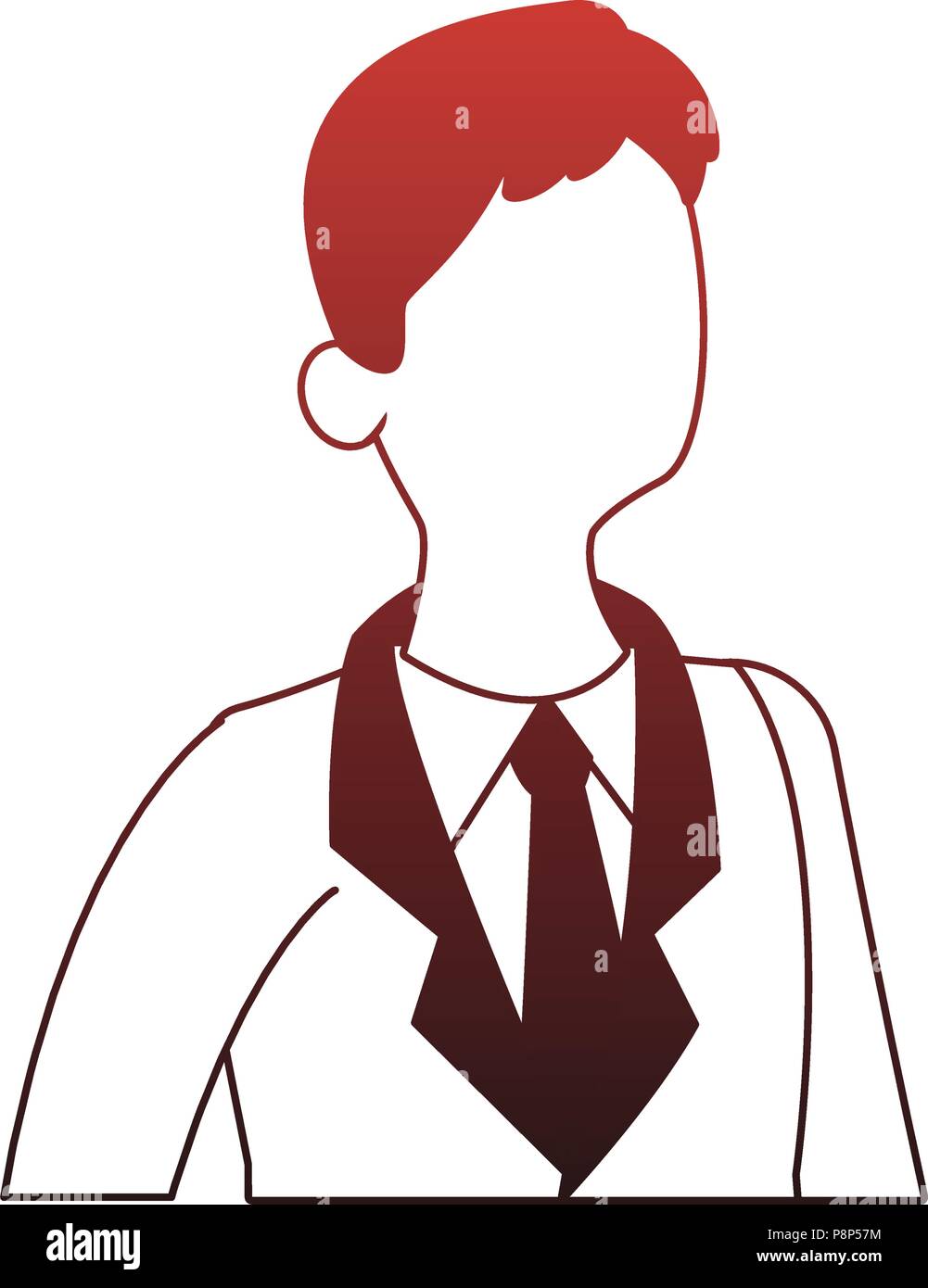 Executive businessman cartoon faceless red lines Stock Vector Image ...