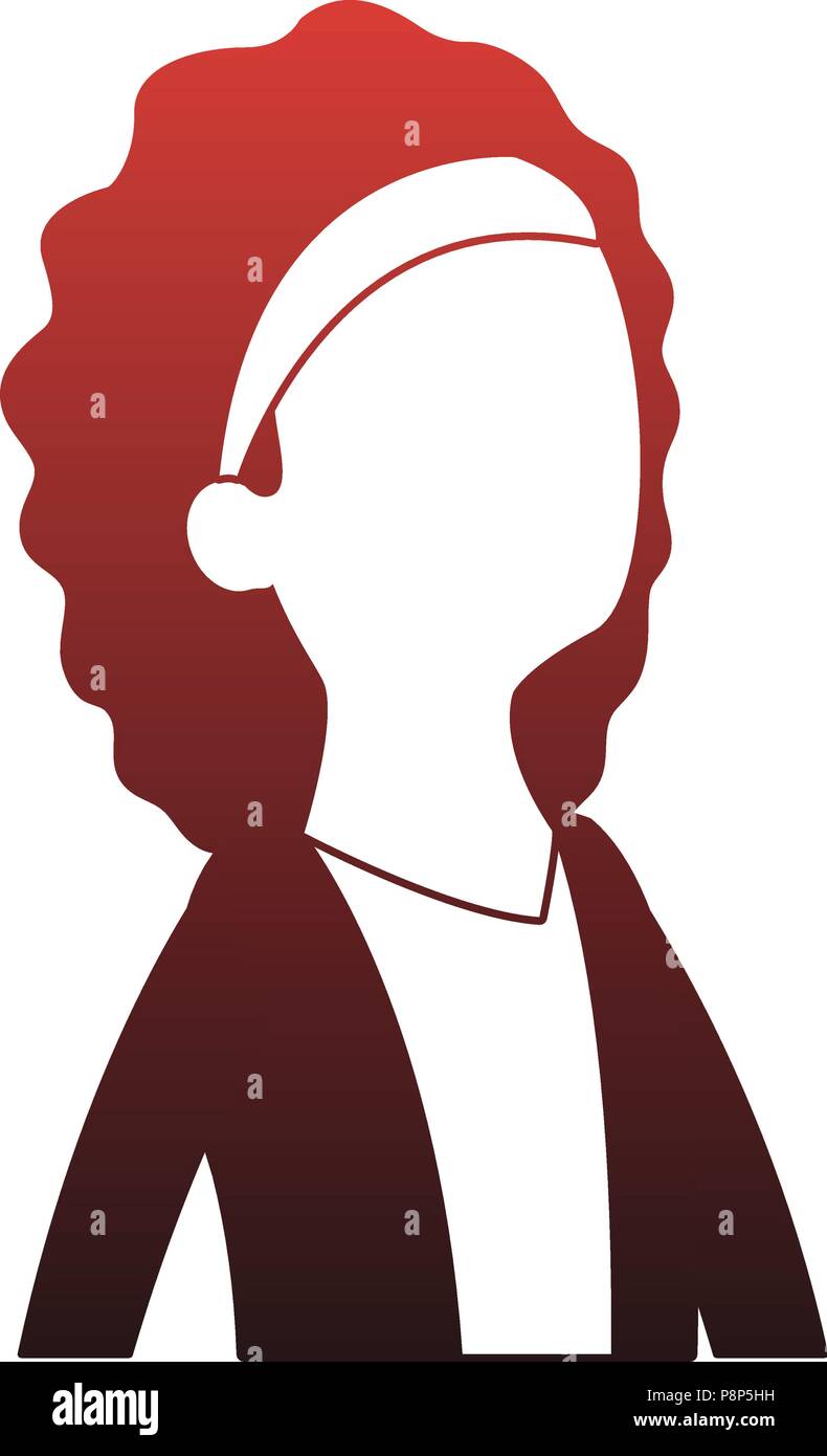 Executive business woman cartoon faceless red lines Stock Vector Image ...