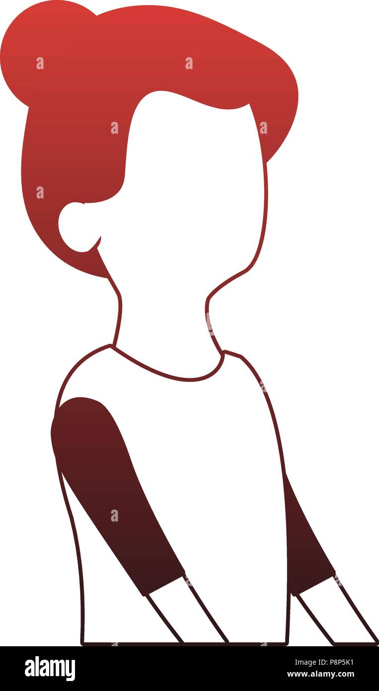 Executive business woman cartoon faceless red lines Stock Vector Image ...