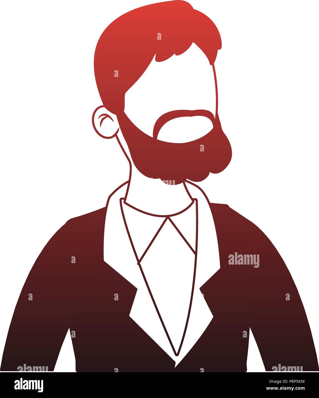 Executive businessman cartoon faceless red lines Stock Vector Image ...