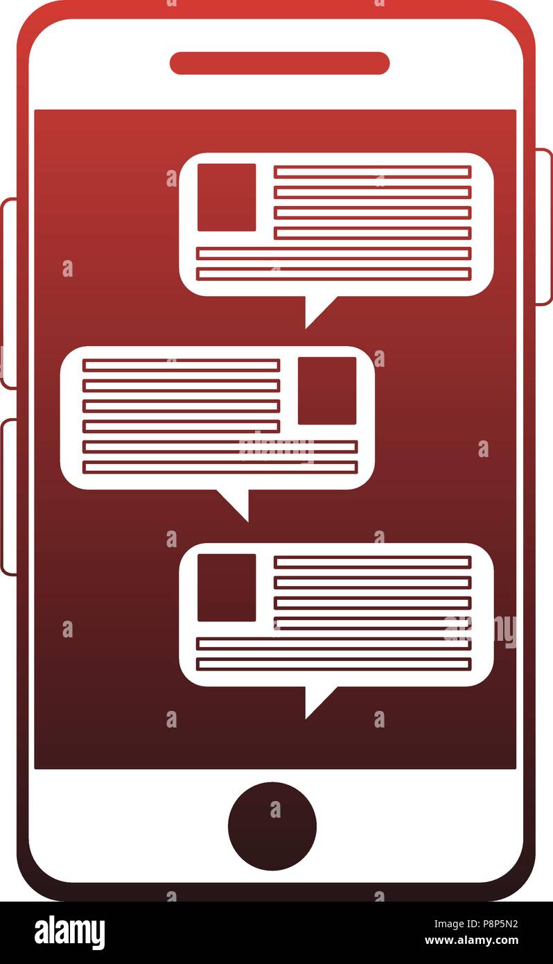 Smartphone chat symbol red lines Stock Vector Image & Art - Alamy