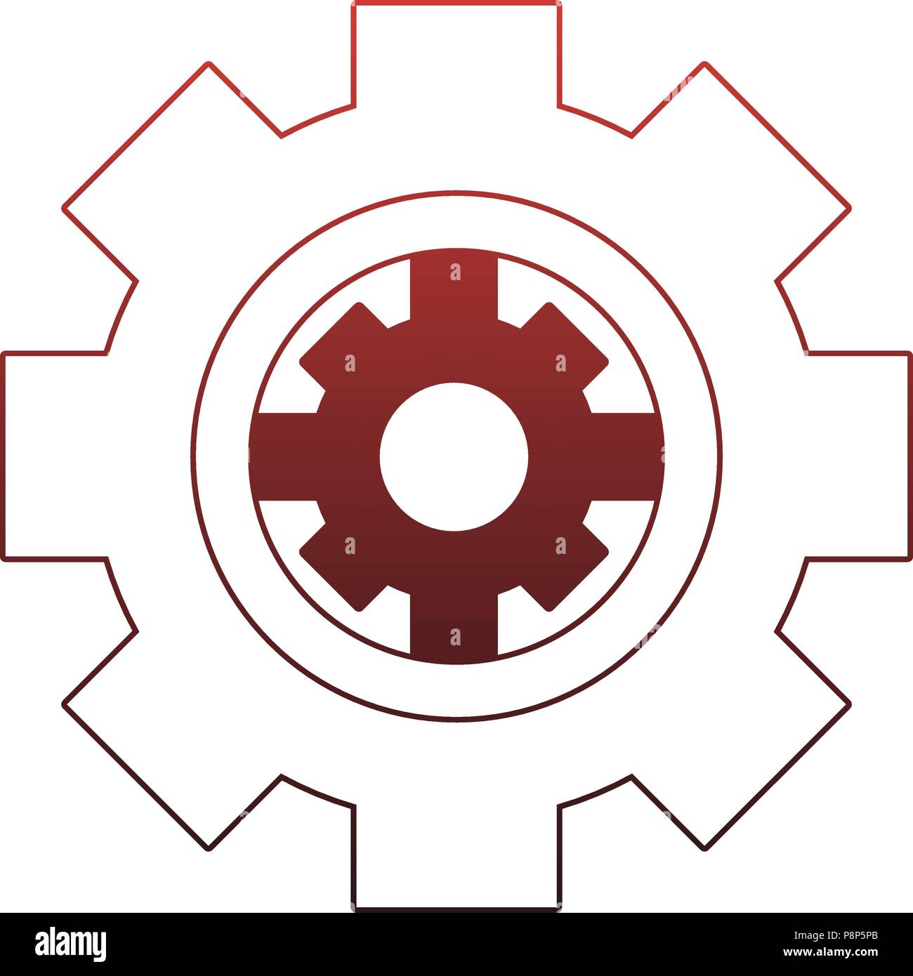 Gear machinery piece red lines Stock Vector Image & Art - Alamy